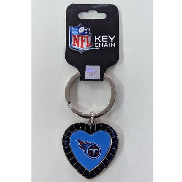 Rico | Accessories | Tennessee Titans Blue Rhinestone Heart Key Chain ...